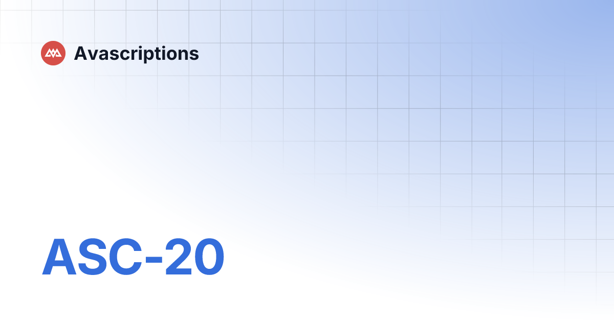 ASC-20 | Avascriptions